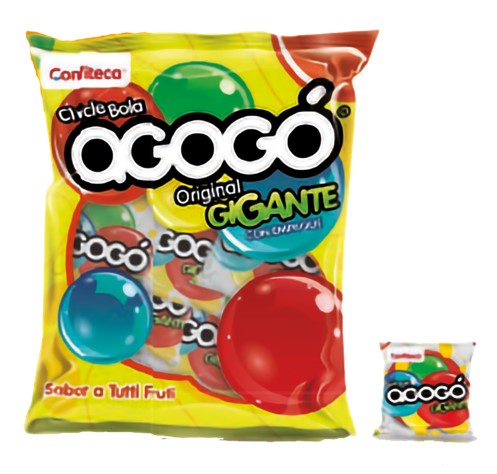 CHICLE BOLA AGOGO ORIGINAL GIGANTE EMPAQUE INDIVIDUAL X 100 unds ...