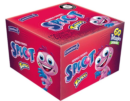 CHICLE BOMBA SPLOT TATTO CAJA X 120 UNIDADES EMPACADO INDIVIDUAL CADA ...
